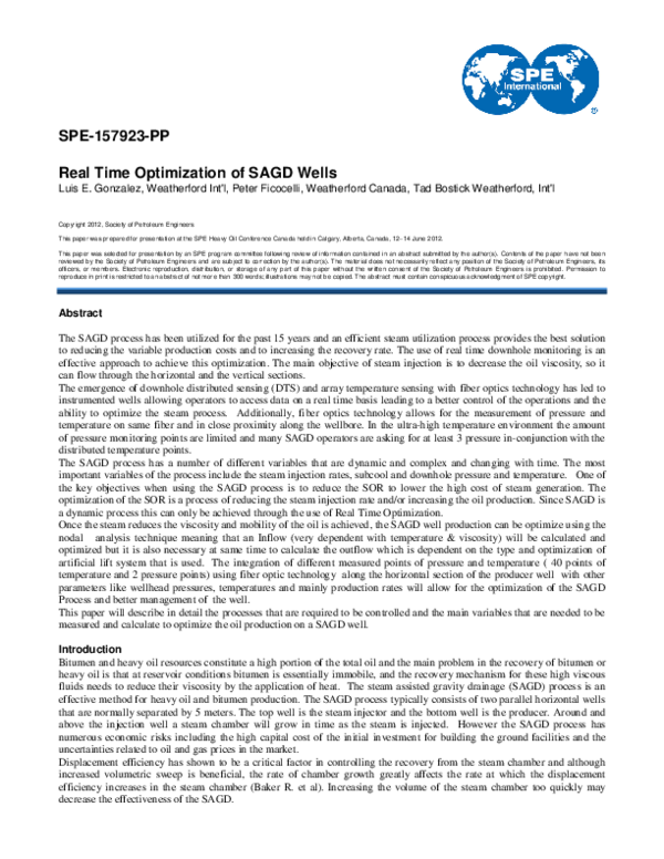 (PDF) Towards Enhanced Steam Management of SAGD Wells Using Reliable ...