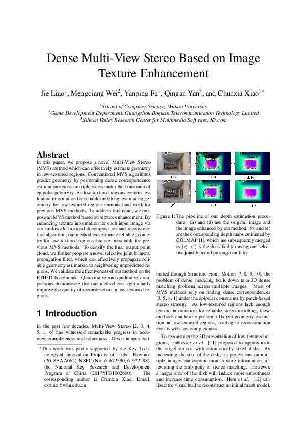 (PDF) Dense multiview stereo based on image texture enhancement