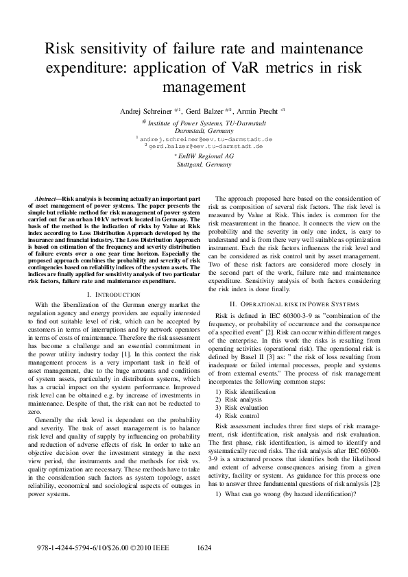 (PDF) Risk sensitivity of failure rate and maintenance expenditure ...