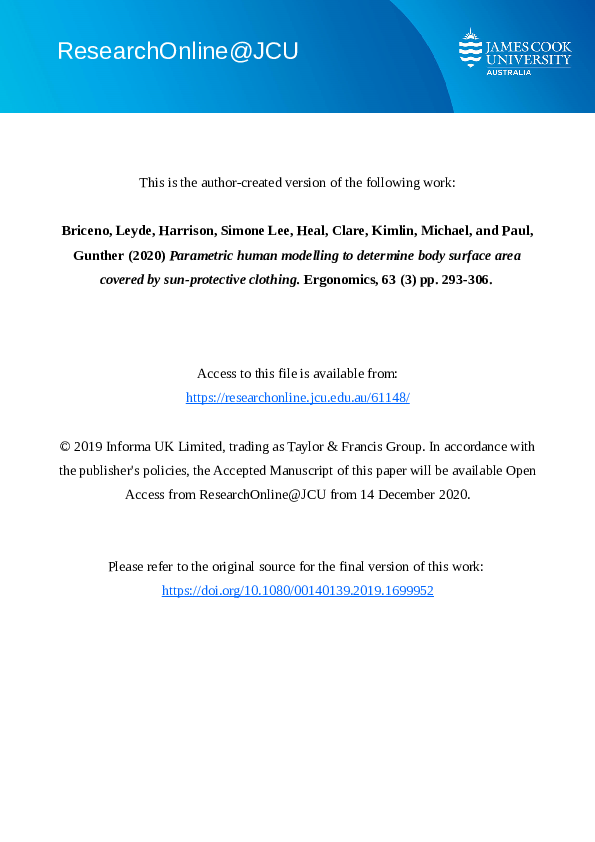 (PDF) Parametric human modelling to determine body surface area covered ...
