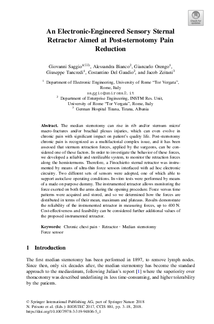 (PDF) An Electronic-Engineered Sensory Sternal Retractor Aimed at Post ...