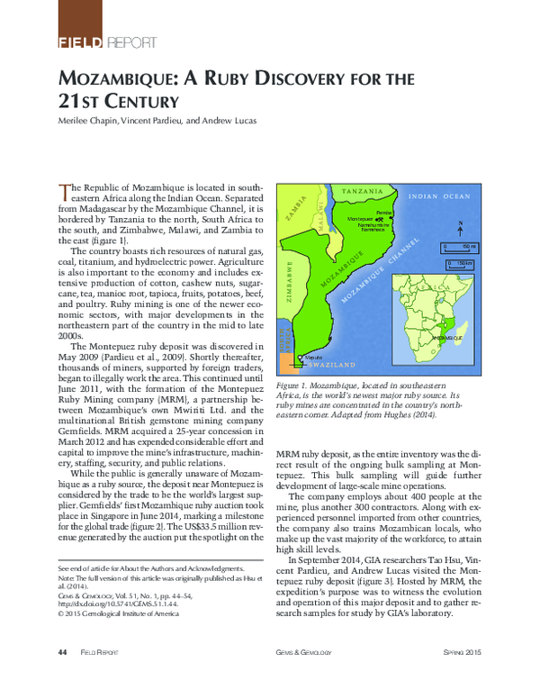 (PDF) Mozambique: A Ruby Discovery for the 21st Century