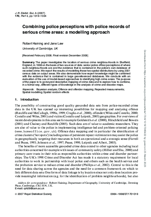(PDF) Combining Police Perceptions with Police Records of Serious Crime ...