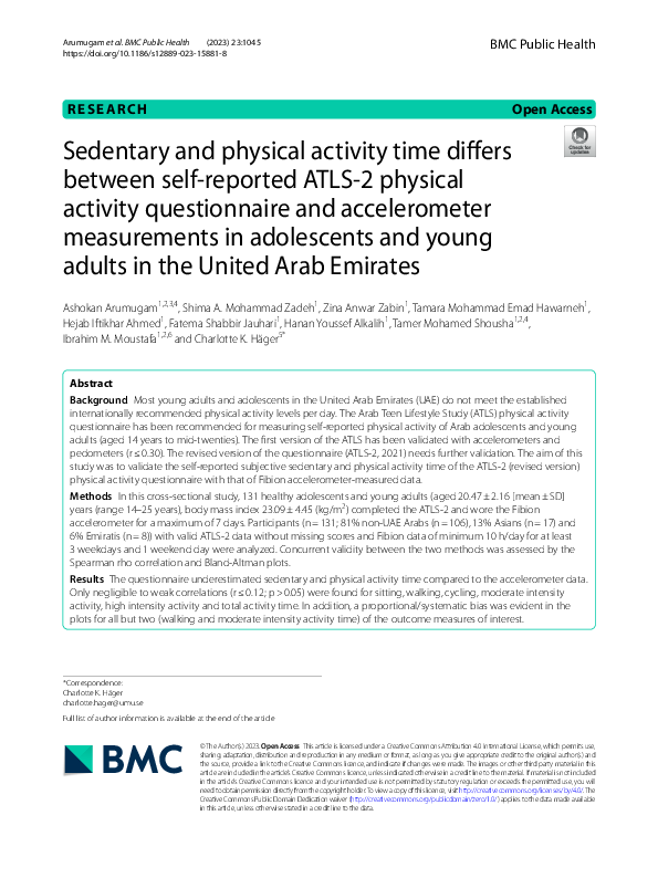 (PDF) Sedentary and physical activity time differs between self-reported ATLS-2 physical ...