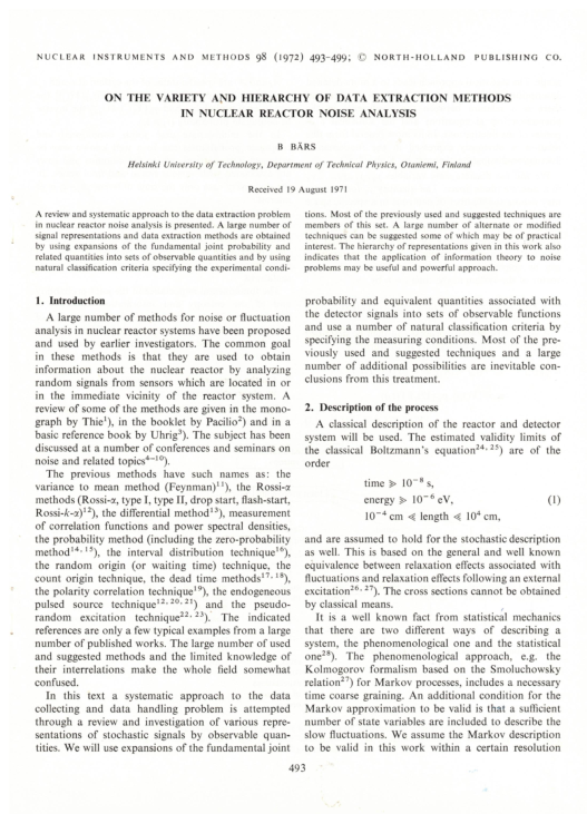 (PDF) ON THE VARIETY AND HIERARCHY OF DATA EXTRACTION METHODS IN NUCLEAR REACTOR NOISE ANALYSIS