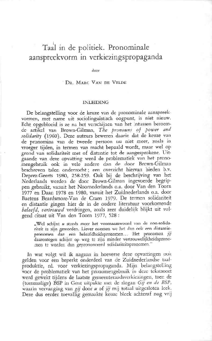 (PDF) Taal in de politiek