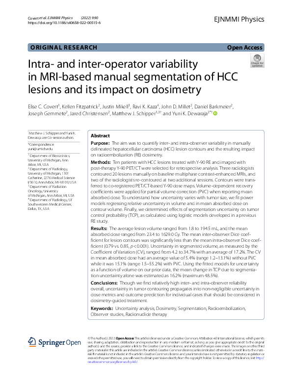 (PDF) Intra- and inter-operator variability in MRI-based manual segmentation of HCC lesions and ...