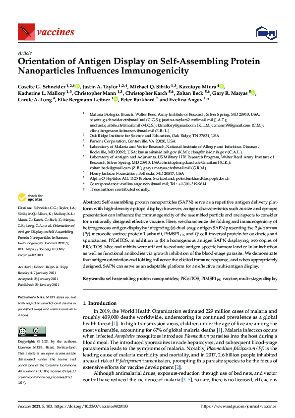 (PDF) Orientation of Antigen Display on Self-Assembling Protein ...