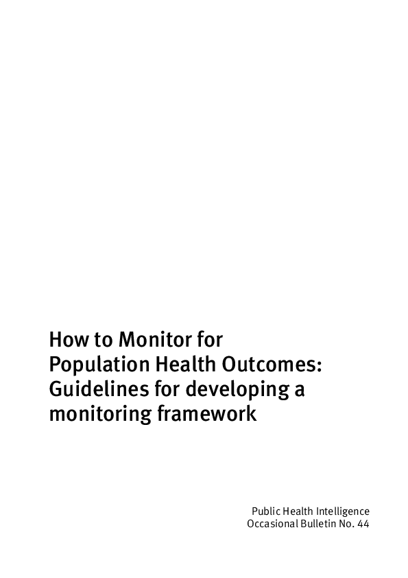 (PDF) How to Monitor for Population Health Outcomes: Guidelines for ...