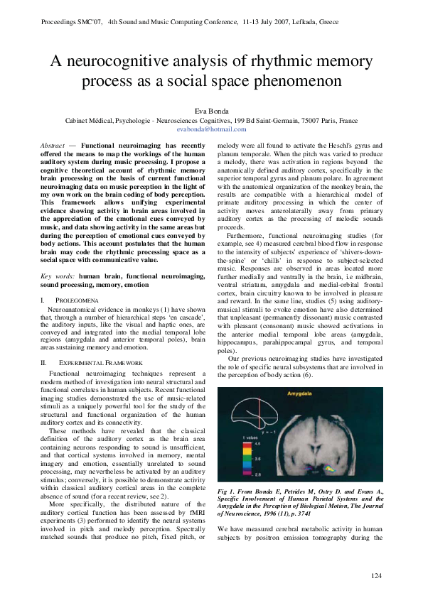 (PDF) A Neurocognitive Analysis Of Rhythmic Memory Process As A Social ...