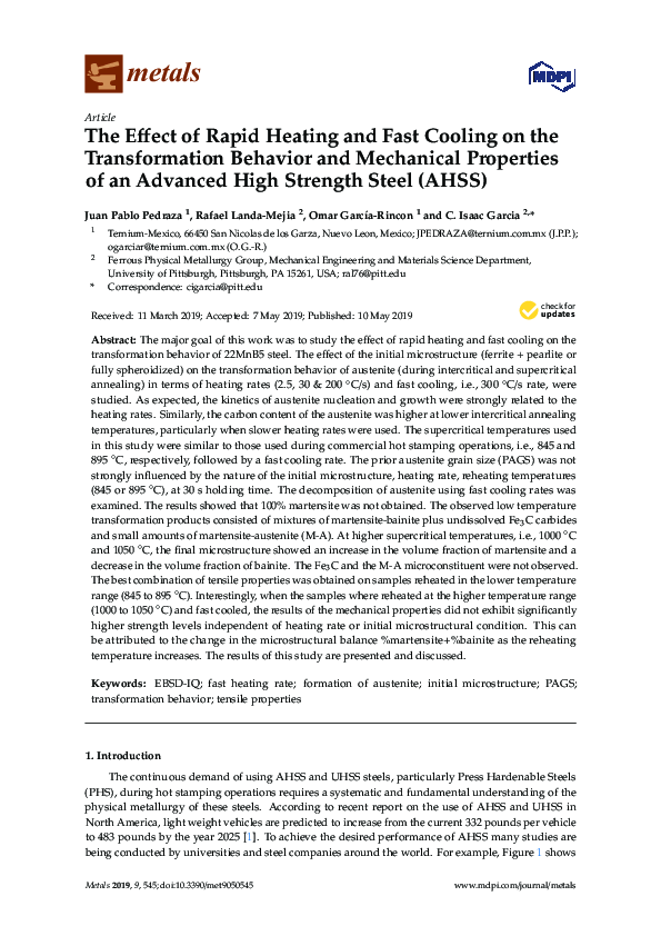 (PDF) The Effect of Rapid Heating and Fast Cooling on the ...