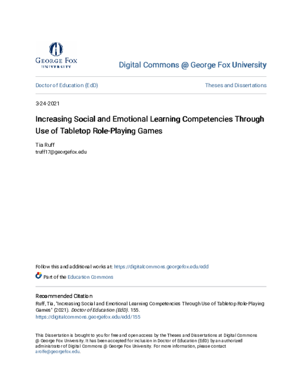 (PDF) Increasing Social and Emotional Learning Competencies Through Use ...