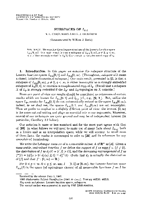 (PDF) Subspaces Of Lp,q