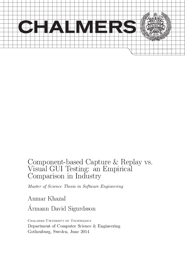 (PDF) Component- based Capture & Replay vs. Visual GUI Testing: en ...
