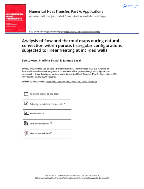 (PDF) Analysis of flow and thermal maps during natural convection within porous triangular ...
