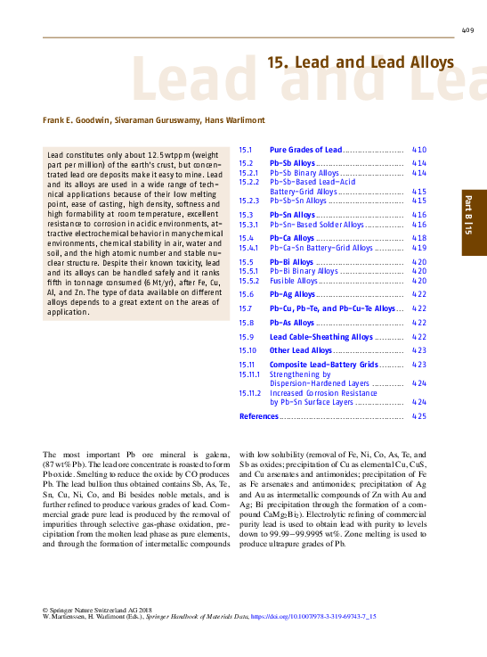 (PDF) Lead and Lead Alloys