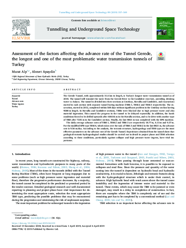 (PDF) Assessment of the factors affecting the advance rate of the ...