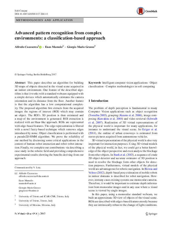 (PDF) Advanced pattern recognition from complex environments: a ...