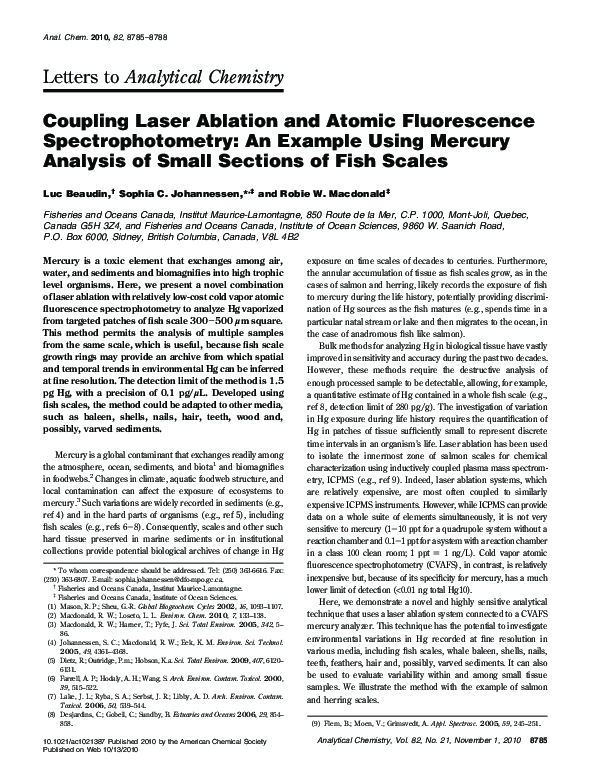 (PDF) Coupling Laser Ablation and Atomic Fluorescence Spectrophotometry ...