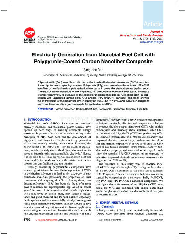 (PDF) Electricity Generation from A Microbial Fuel Cell Using Abattoir Waste Water