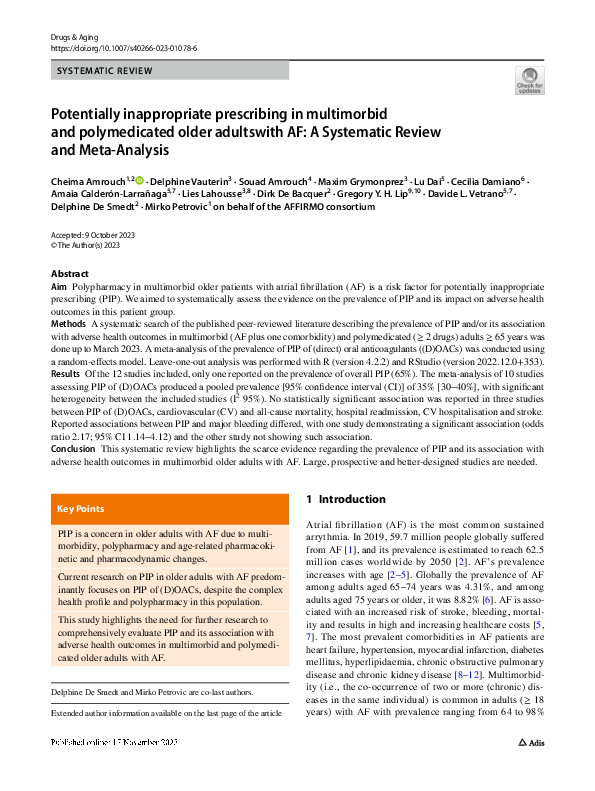 (PDF) Potentially inappropriate prescribing in multimorbid and polymedicated older adults with ...
