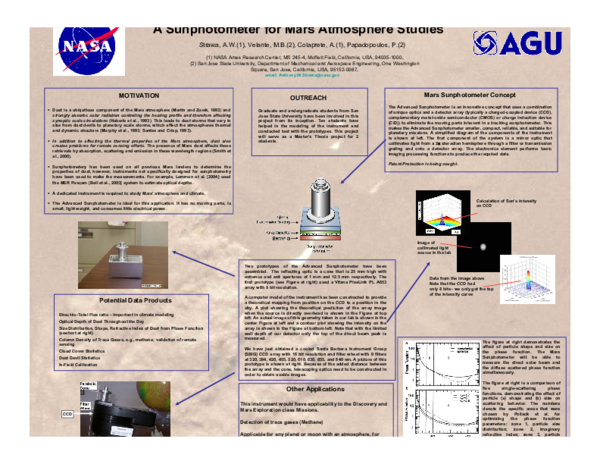 (PDF) A Sunphotometer for Mars Atmosphere Studies | Anthony Strawa ...