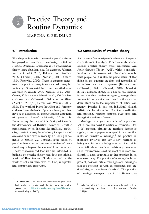 (PDF) Practice Theory and Routine Dynamics