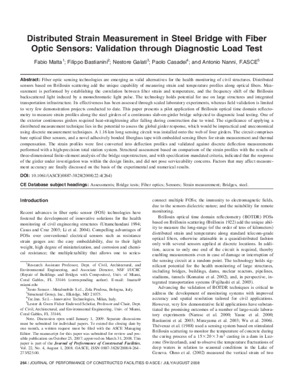 (PDF) Distributed Strain Measurement in Steel Bridge with Fiber Optic ...
