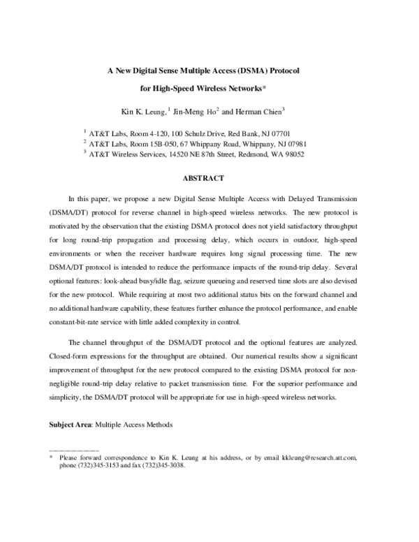 (PDF) A new digital sense multiple access (DSMA) protocol for high ...