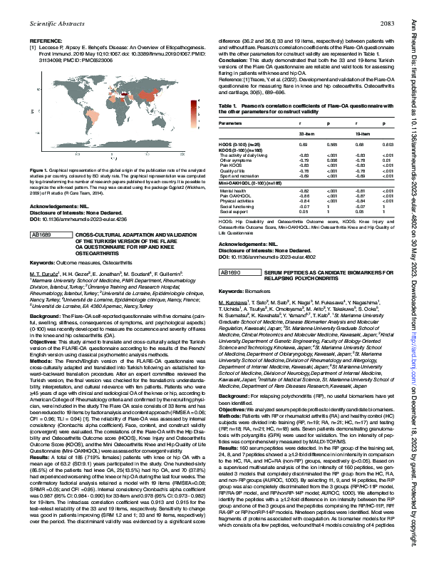 Pdf Ab1689 Cross Cultural Adaptation And Validation Of The Turkish Version Of The Flare Oa