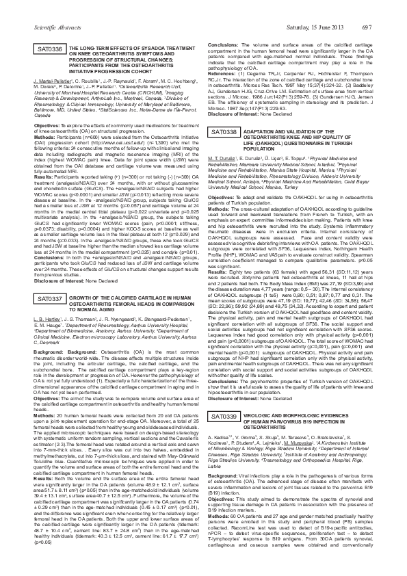(PDF) SAT0338 Adaptation and Validation of the Osteoarthritis Knee and ...