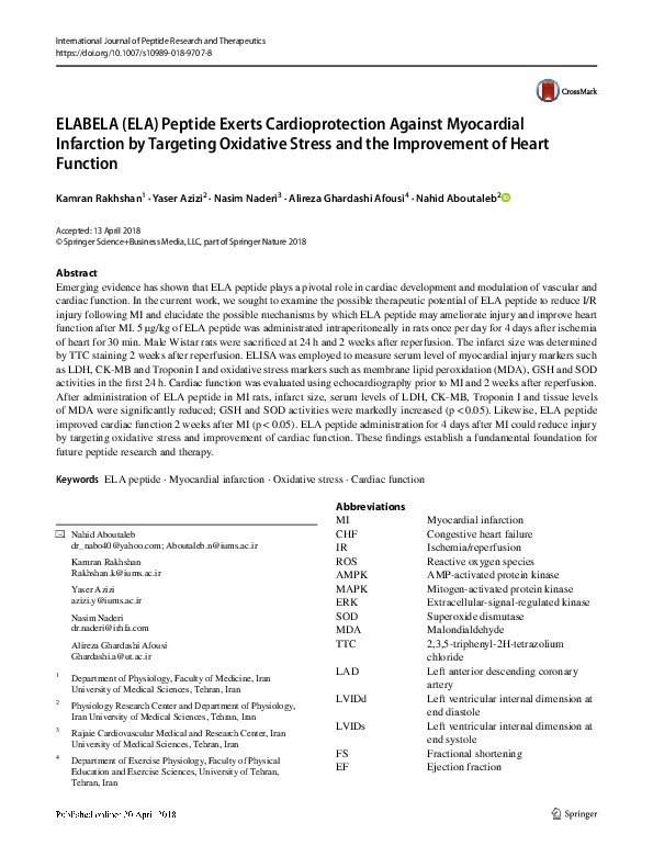 (PDF) ELABELA (ELA) Peptide Exerts Cardioprotection Against Myocardial ...