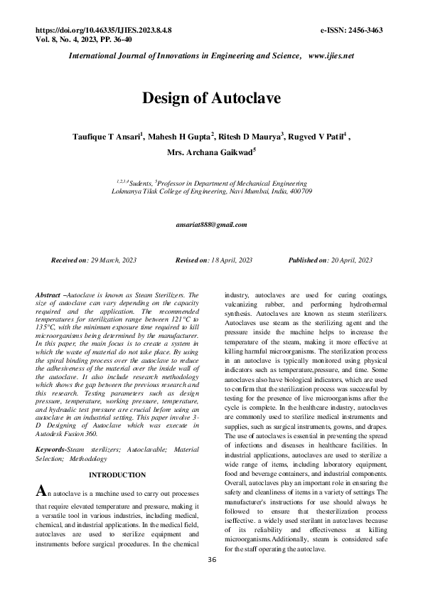 (PDF) Design of Autoclave