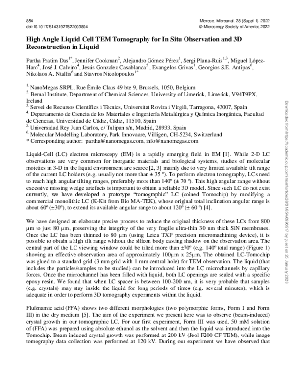 (PDF) High Angle Liquid Cell TEM Tomography for In Situ Observation and ...