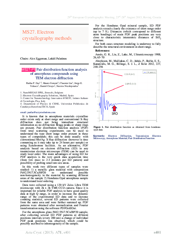 Pdf Pair Distribution Function Analysis Of Amorphous Compounds Using