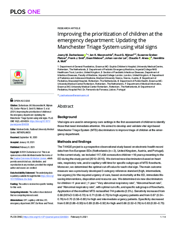 (PDF) Improving the prioritization of children at the emergency ...
