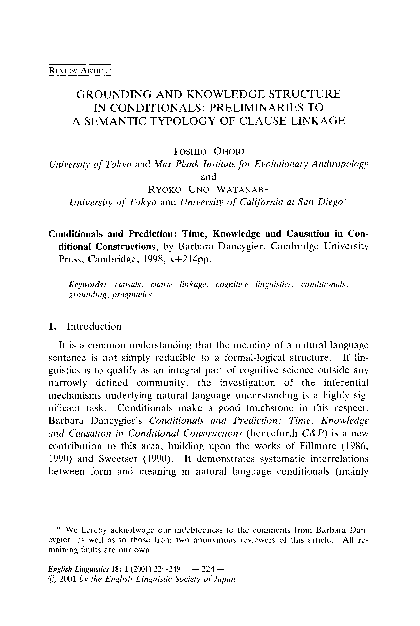 (PDF) Grounding and Knowledge Structure in Conditionals: Preliminaries to a Semantic Typology of ...