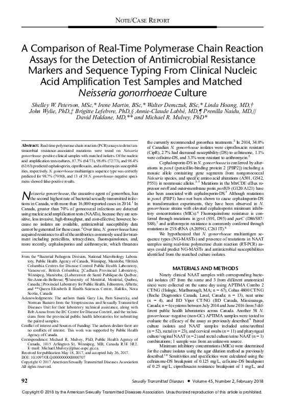 Pdf A Comparison Of Real Time Polymerase Chain Reaction Assays For The Detection Of
