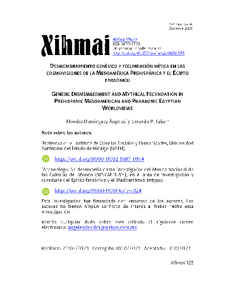 (PDF) Desmembramiento genésico y fecundación mítica en las ...
