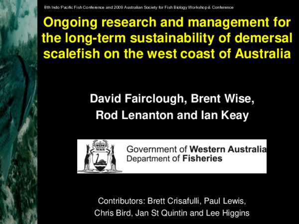 (PDF) Ongoing research and management for the long-term sustainability ...