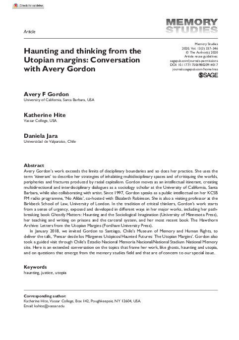 (PDF) Haunting and thinking from the Utopian margins: Conversation with ...