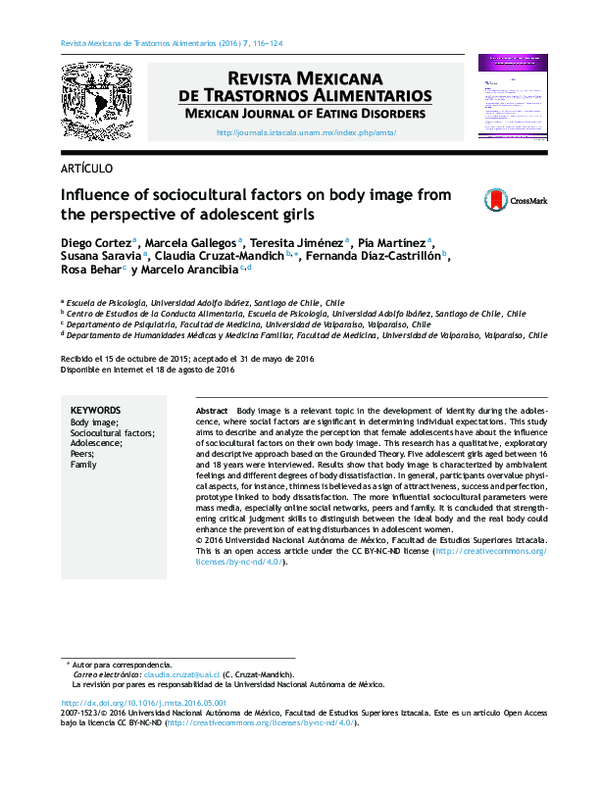 (PDF) Influence of sociocultural factors on body image from the ...
