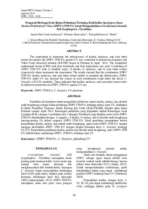 (PDF) Pengaruh Berbagai Jenis Bahan Pelindung Terhadap Keefektifan ...
