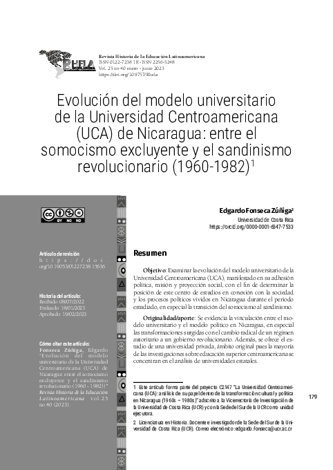 (PDF) Evolución del modelo universitario de la Universidad Centroamericana (UCA) de Nicaragua ...
