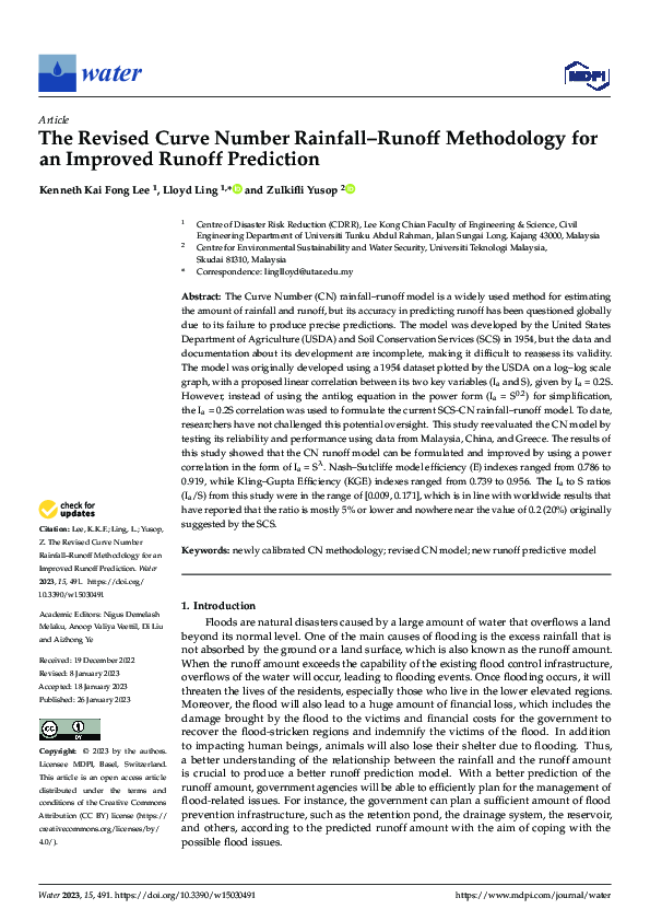 (PDF) The Revised Curve Number Rainfall–Runoff Methodology for an ...