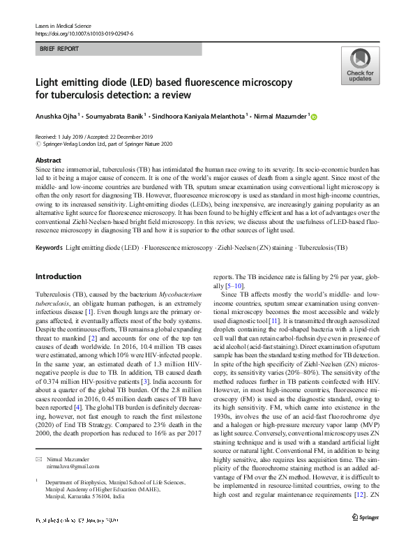 Pdf Light Emitting Diode Led Based Fluorescence Microscopy For Tuberculosis Detection A Review
