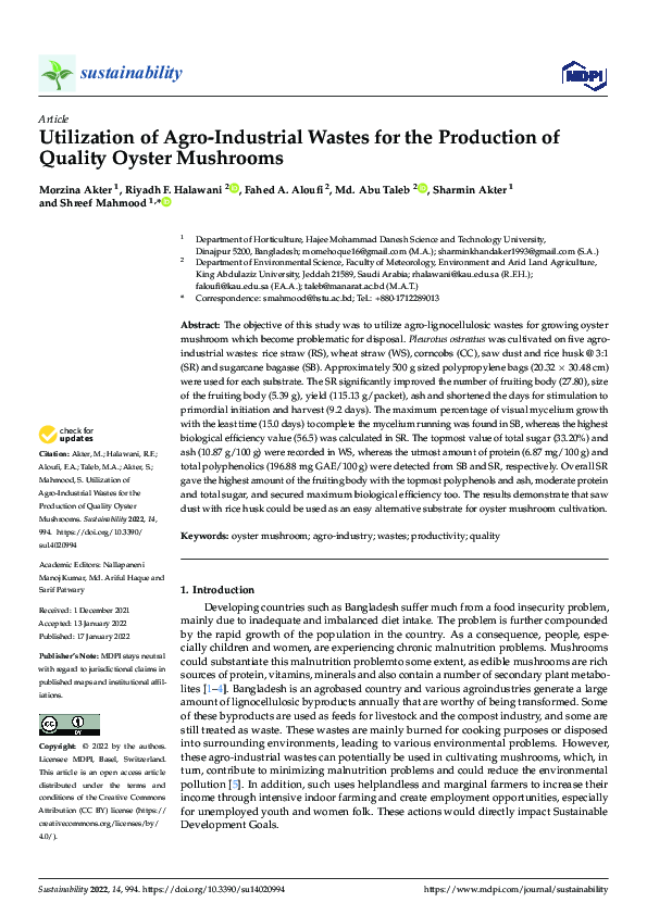 (PDF) Utilization of Agro-Industrial Wastes for the Production of ...