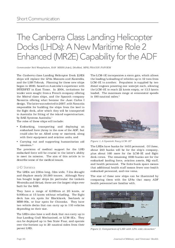 (PDF) Canberra Class LHDs: Enhancing ADF Maritime Role