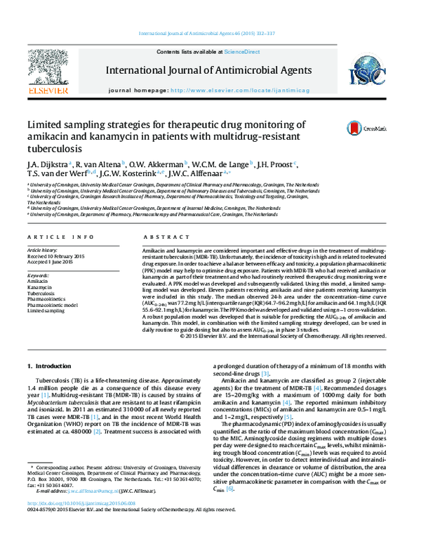 (PDF) Limited sampling strategies for therapeutic drug monitoring of ...