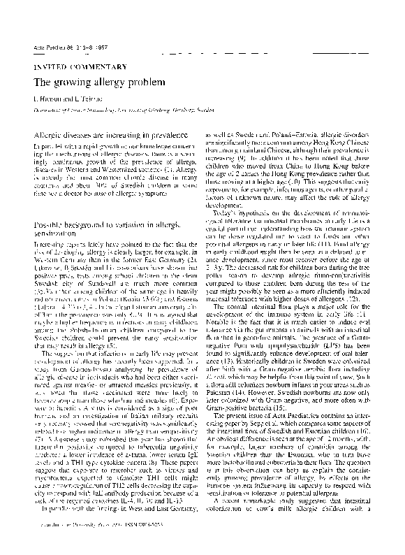 (PDF) The growing allergy problem